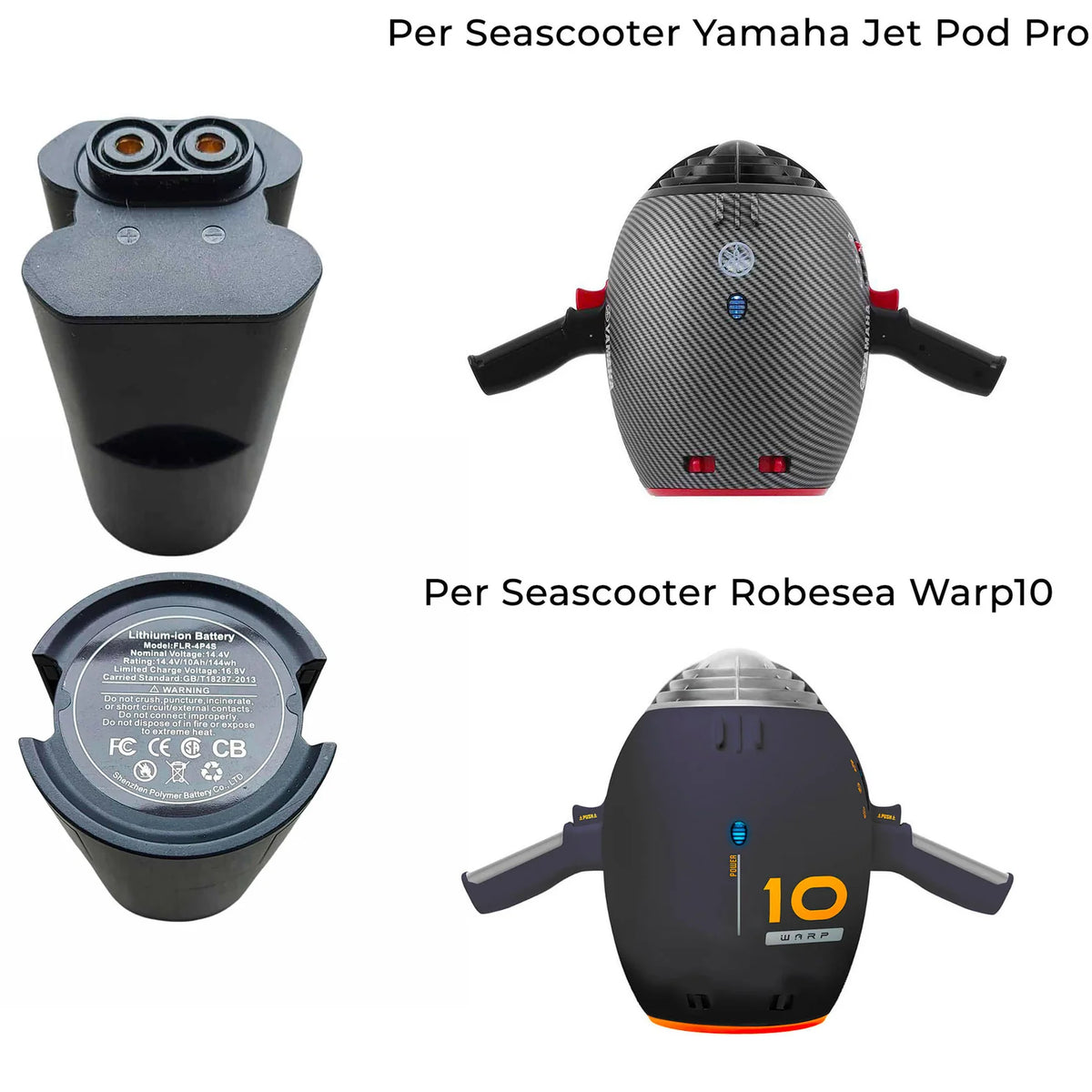 Batteria al Litio per Seascooter Yamaha Jet Pod Pro & Robosea Warp 10 ...